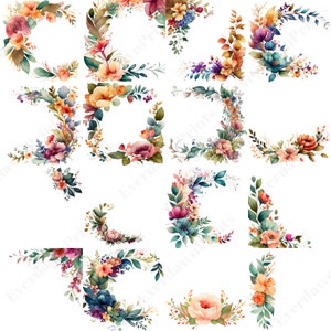 Watercolor Floral Borders Clipart, Wildflower PNG Set (digital Download ...