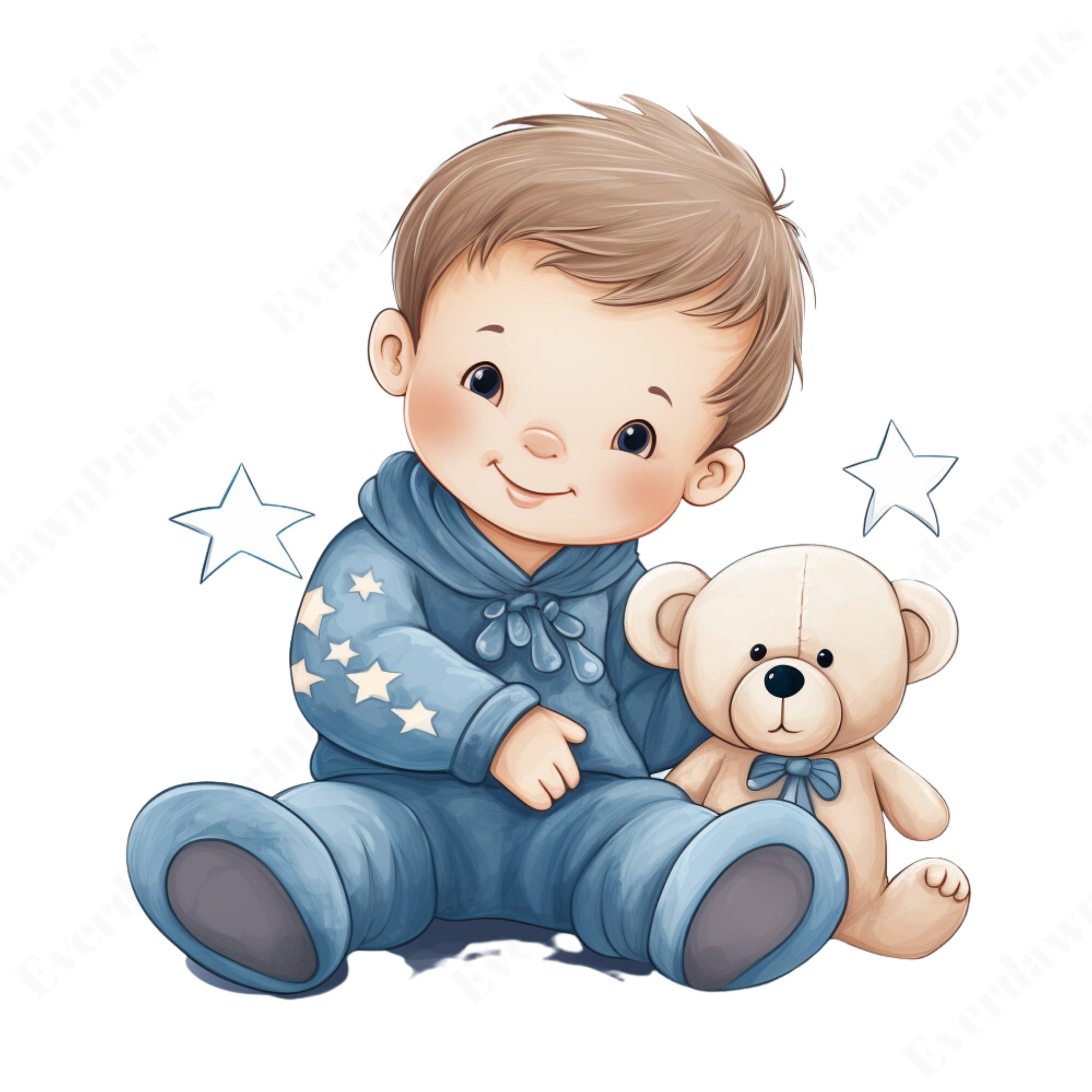 13 Watercolor Boy With Teddy Bear Clipart, Teddy Bear Clipart ...