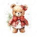 31 Christmas Teddy Bear Watercolor Clipart, Transparent PNG, Teddy Bear ...