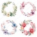 34 Flower Wreath Clipart, Flowers Arrangements, Watercolor Rustic ...