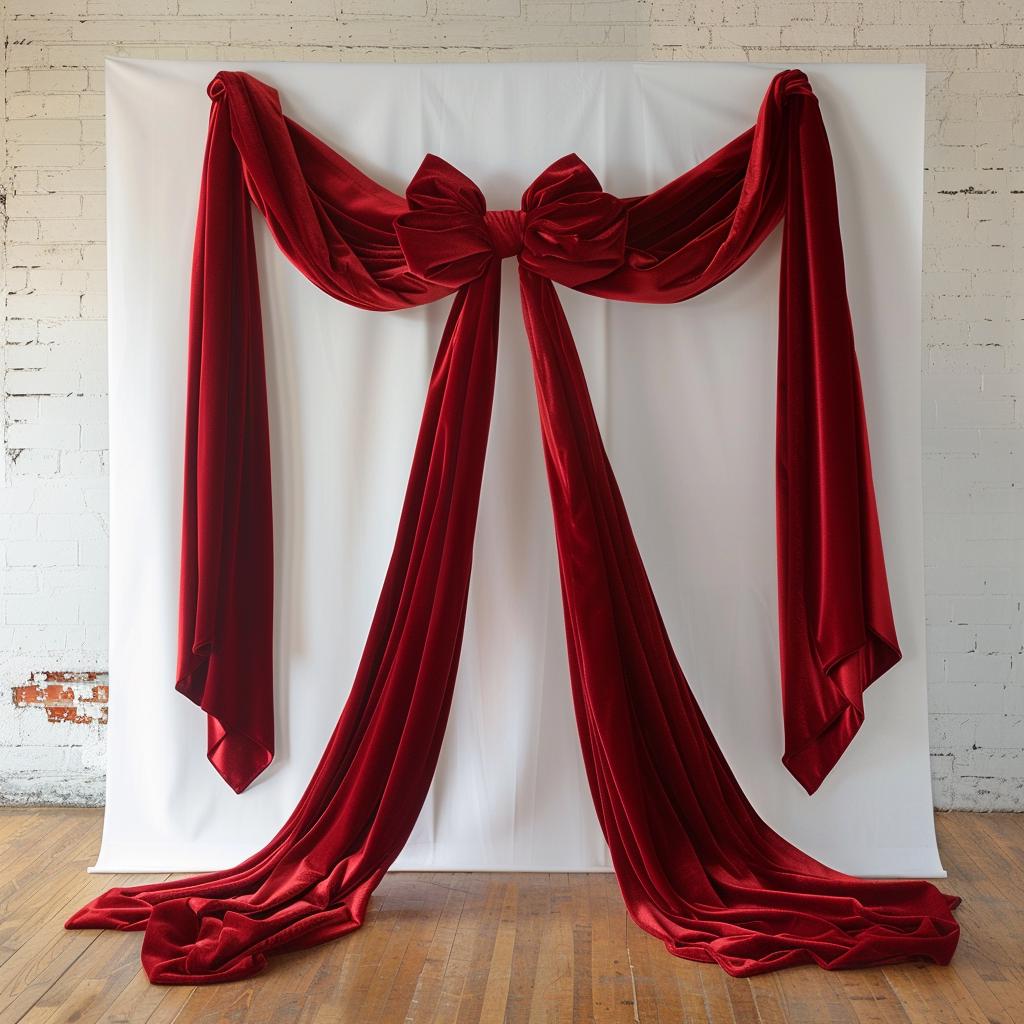 24 Large Red Bow Curtain Clipart, Holiday Season Decor Clipart ...