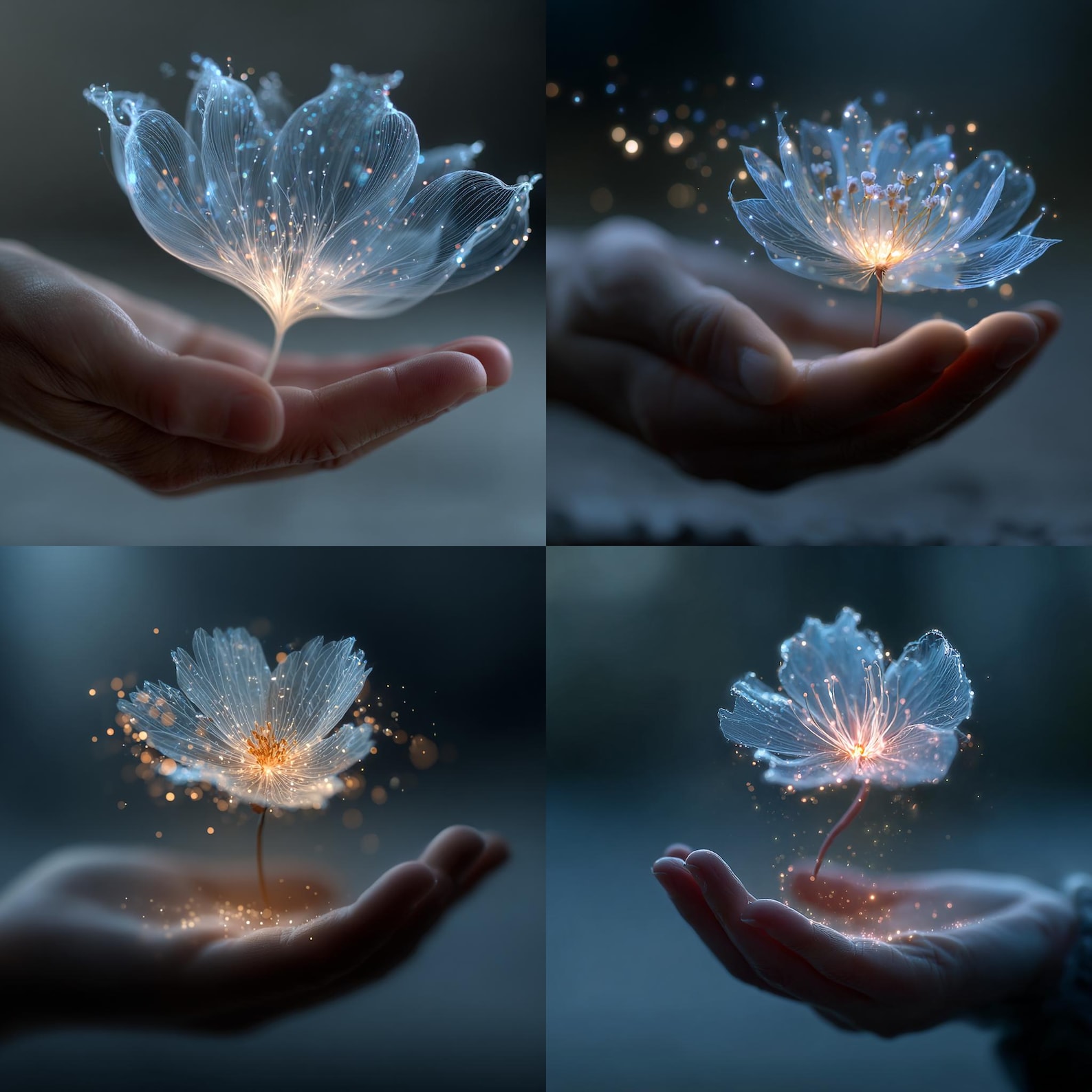 24 Glowing Flower Clipart, Fantasy Flower Image, Magical Sparkles Art ...
