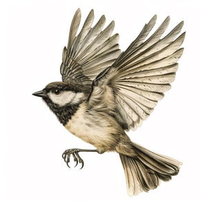 24 Chickadee Clipart, Flying Bird Image, Detailed Bird Illustration ...