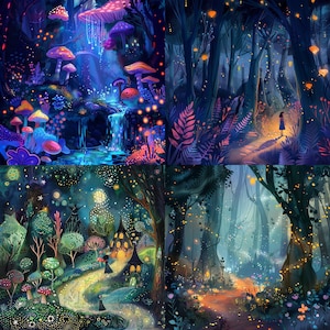 24 Magical Forest Clipart, Fantasy Woodland Digital Art, Mystical ...