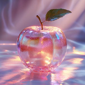 24 Crystal Apple Magic Clipart, Shimmering Glass Apple Illustration ...