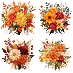 28 Autumn Floral Clipart, Autumn Bouquet, High Quality Transparent ...