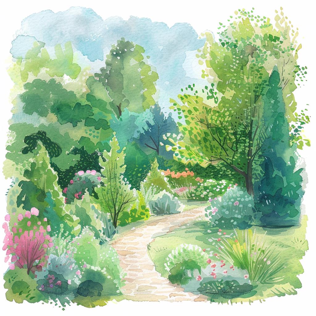 24 Watercolor Garden Clipart, Hand Painted Botanical Illustration ...