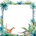 12 Watercolor Jurassic Palm Leaves Frames, Dino Borders, Dino Frames ...