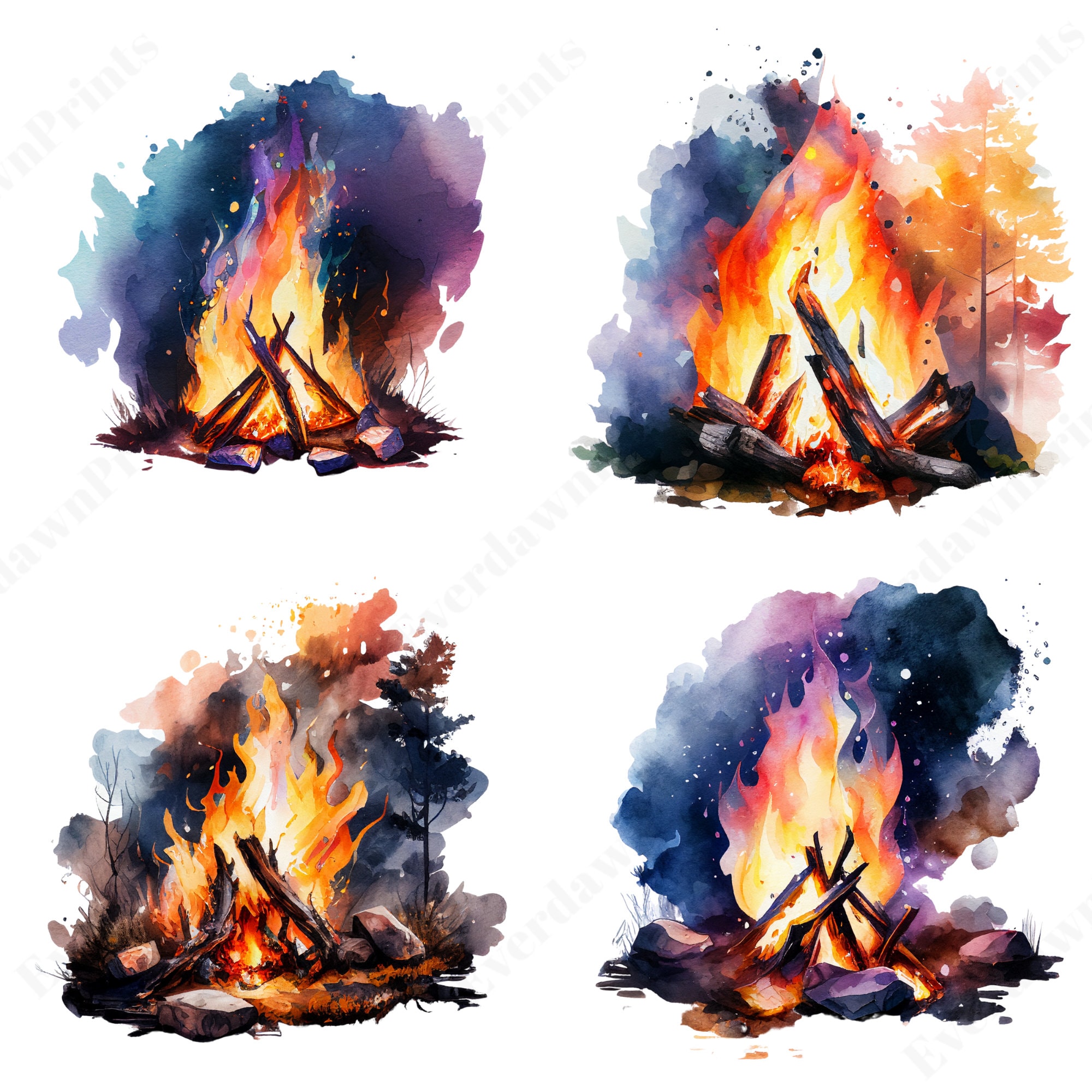 25 Watercolor Campfire Clipart, High Quality Transparent PNG ...