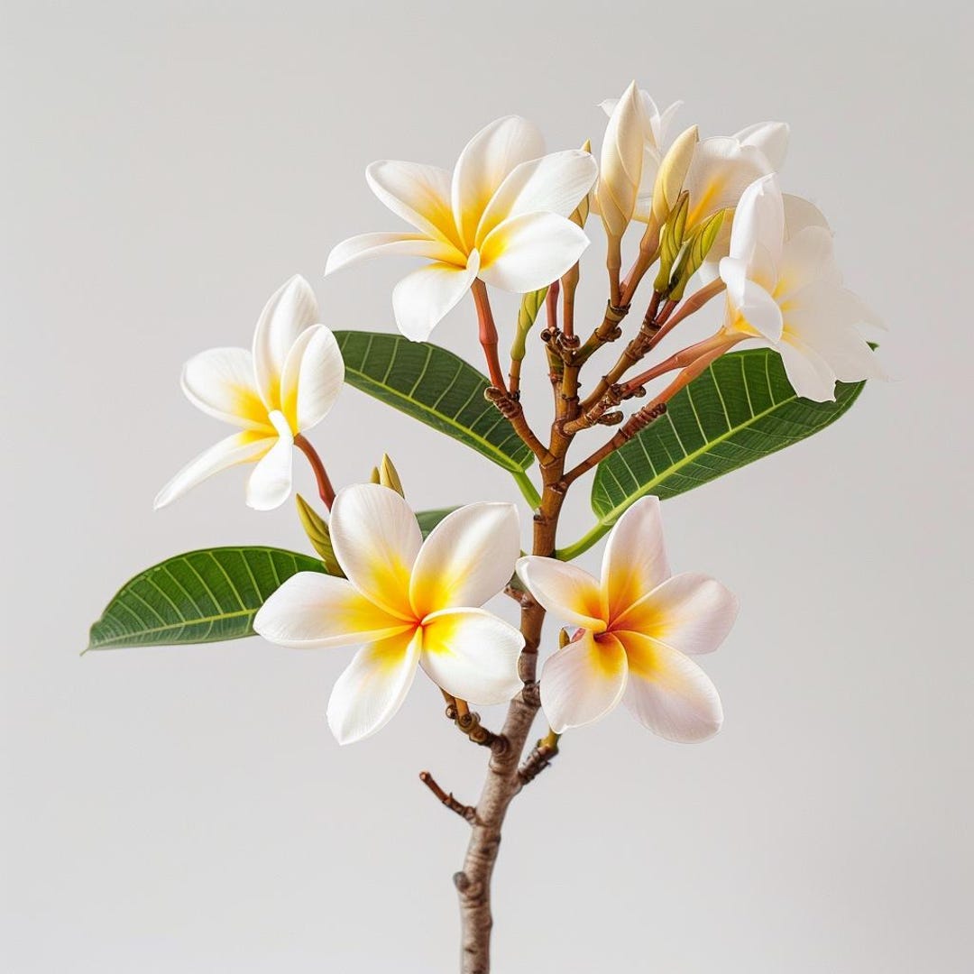 24 Tropical Plumeria Clipart, Frangipani Flower Digital Download ...