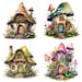 22 Watercolor Tiny Fairy House Clipart, Garden Gnomes, Transparent PNG ...