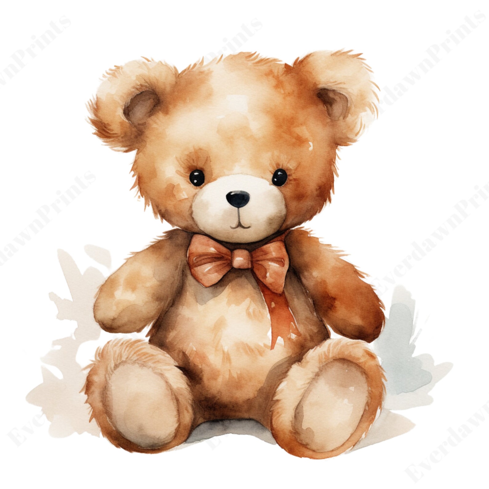 31 Teddy Bear Watercolor Clipart Volume 2, Transparent PNG, Bear Baby ...