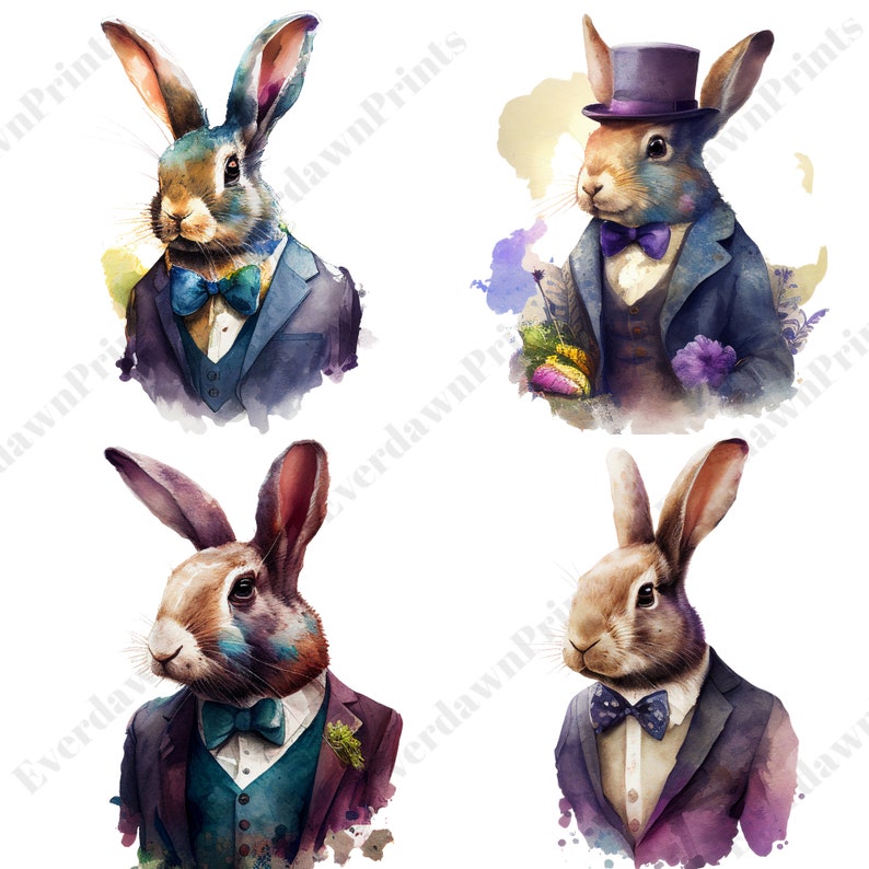 22 Dapper Bunny Clipart High Quality Transparent PNG - Etsy