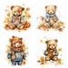 35 Fall Teddy Bear Clipart, Teddy Bear Clipart, Autumn Teddy Bear ...