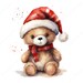 31 Christmas Teddy Bear Watercolor Clipart, Transparent PNG, Teddy Bear ...