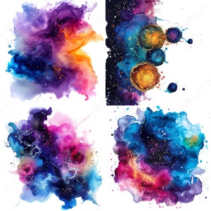 27 Colorful Ink Splash Clipart, Splash, Watercolor Splash, Cosmic ...