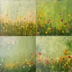 32 Wildflower Meadow Clipart, Digital Floral Art, Spring Flowers ...