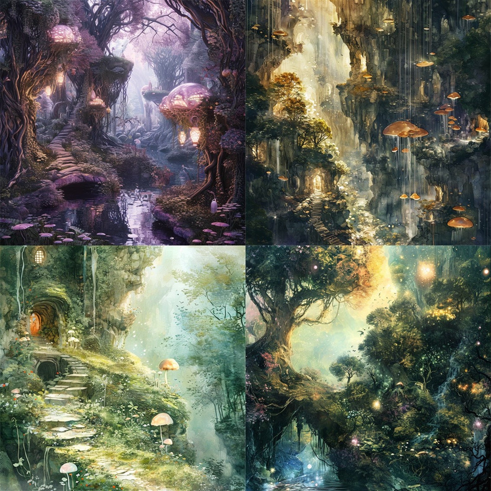 29 Enchanted Forest Clipart, Mystical Woodland Scenery, Printable ...