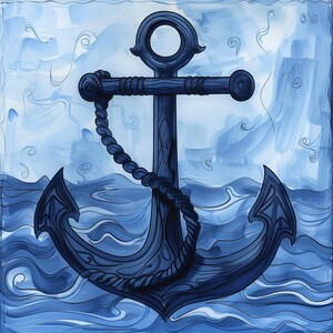 24 Nautical Anchor Clipart, Watercolor Anchor Illustration, Ocean Sea ...