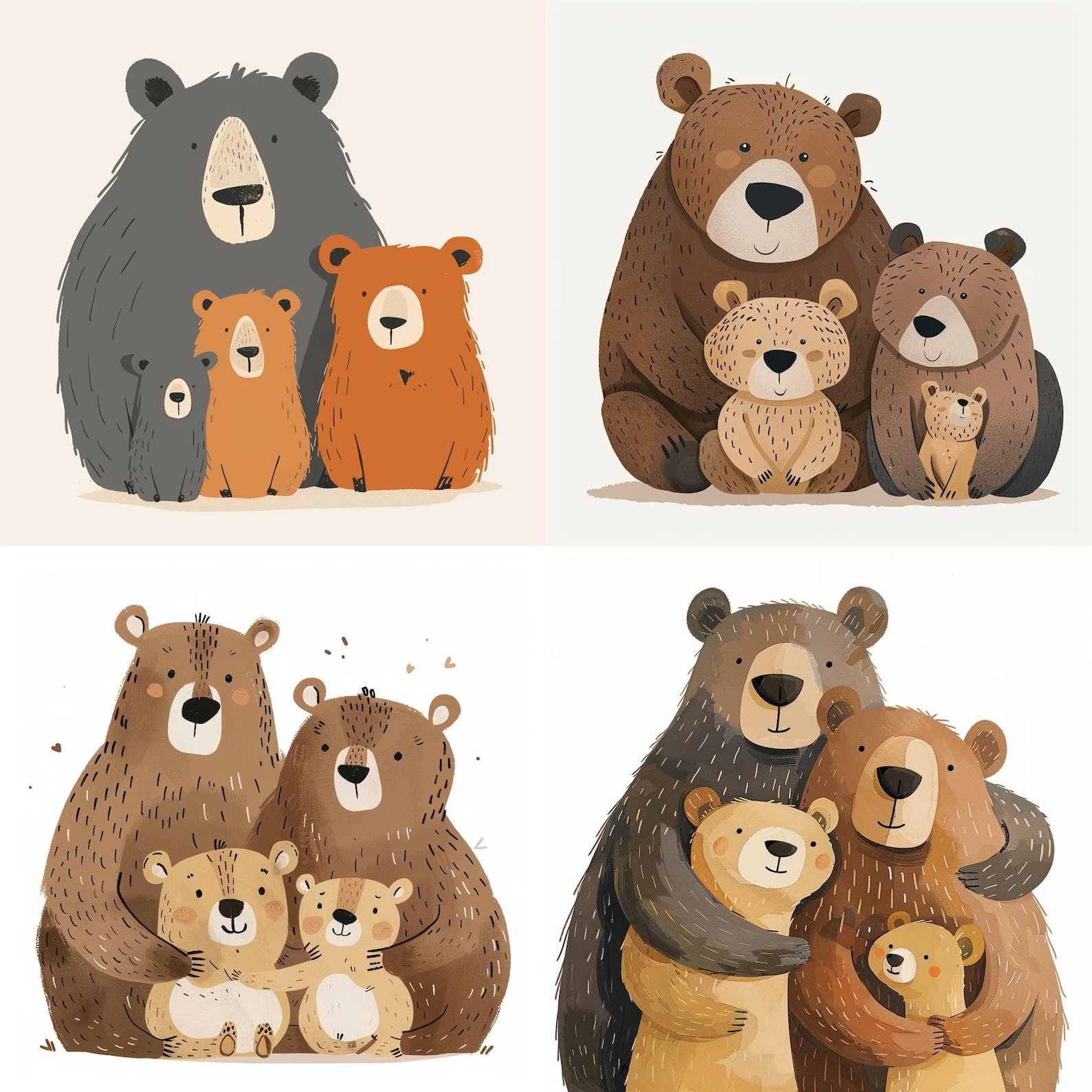 24 Bear Family Clipart, Cute Animal Graphics, Mother Bear, Baby Bears ...