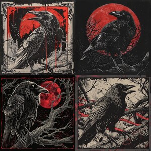 24 Gothic Raven Clipart, Dark Crow Illustration, Haunted Castle Art ...