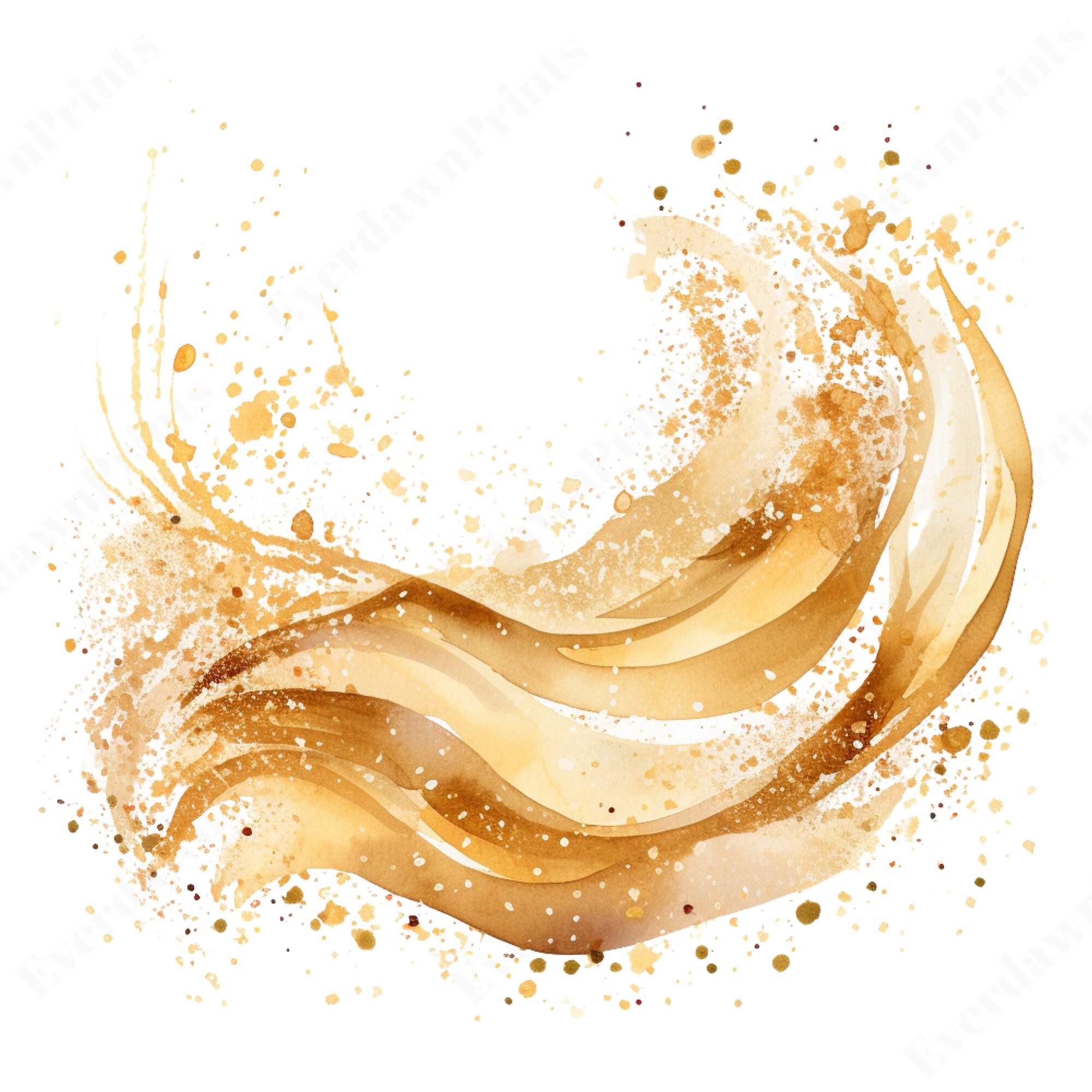 22 Watercolor Golden Splash, Splash, Watercolor Splash, Clipart ...