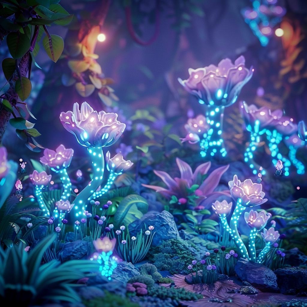 24 Magical Forest Glowing Flowers Clipart, Mystical Garden Digital ...