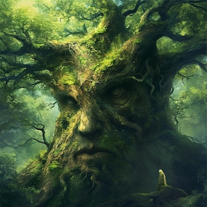 40 Mystical Tree Watercolor Clipart, Watercolor Forest Background, High ...