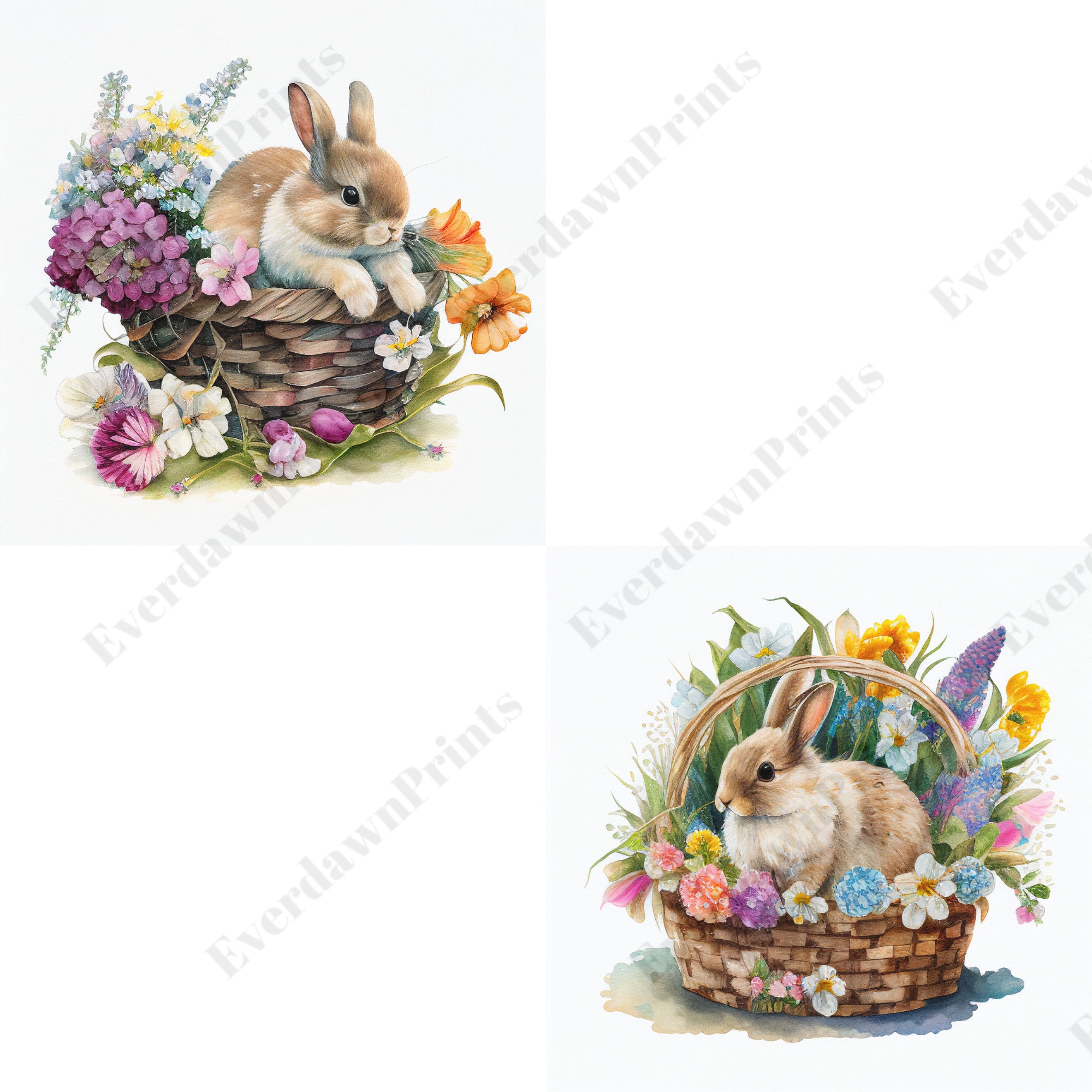36 Easter Bunny Basket Clipart High Quality Pngs Nursery - Etsy