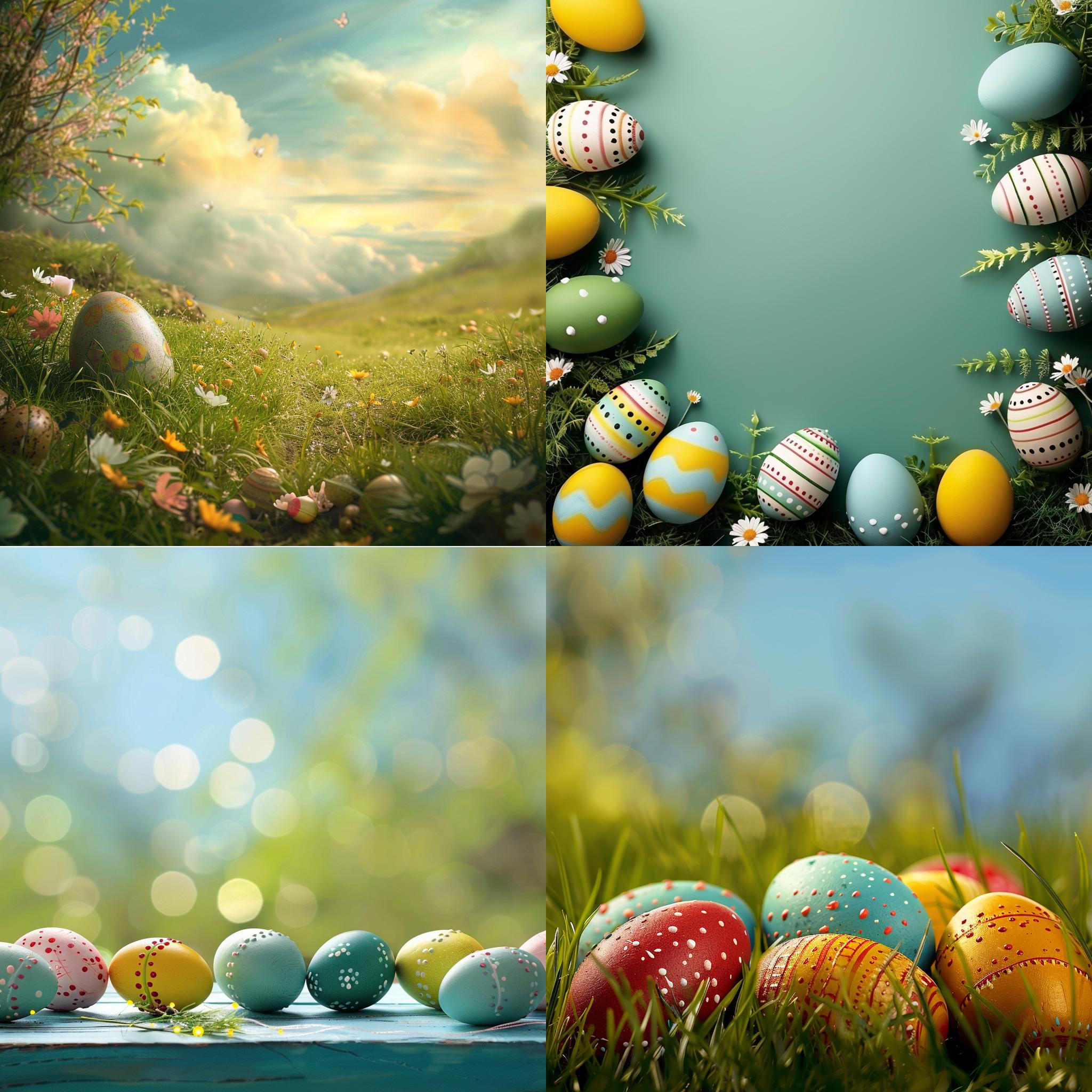 24 Easter Egg Clipart, Spring Decor Clipart, Floral Background Clipart ...
