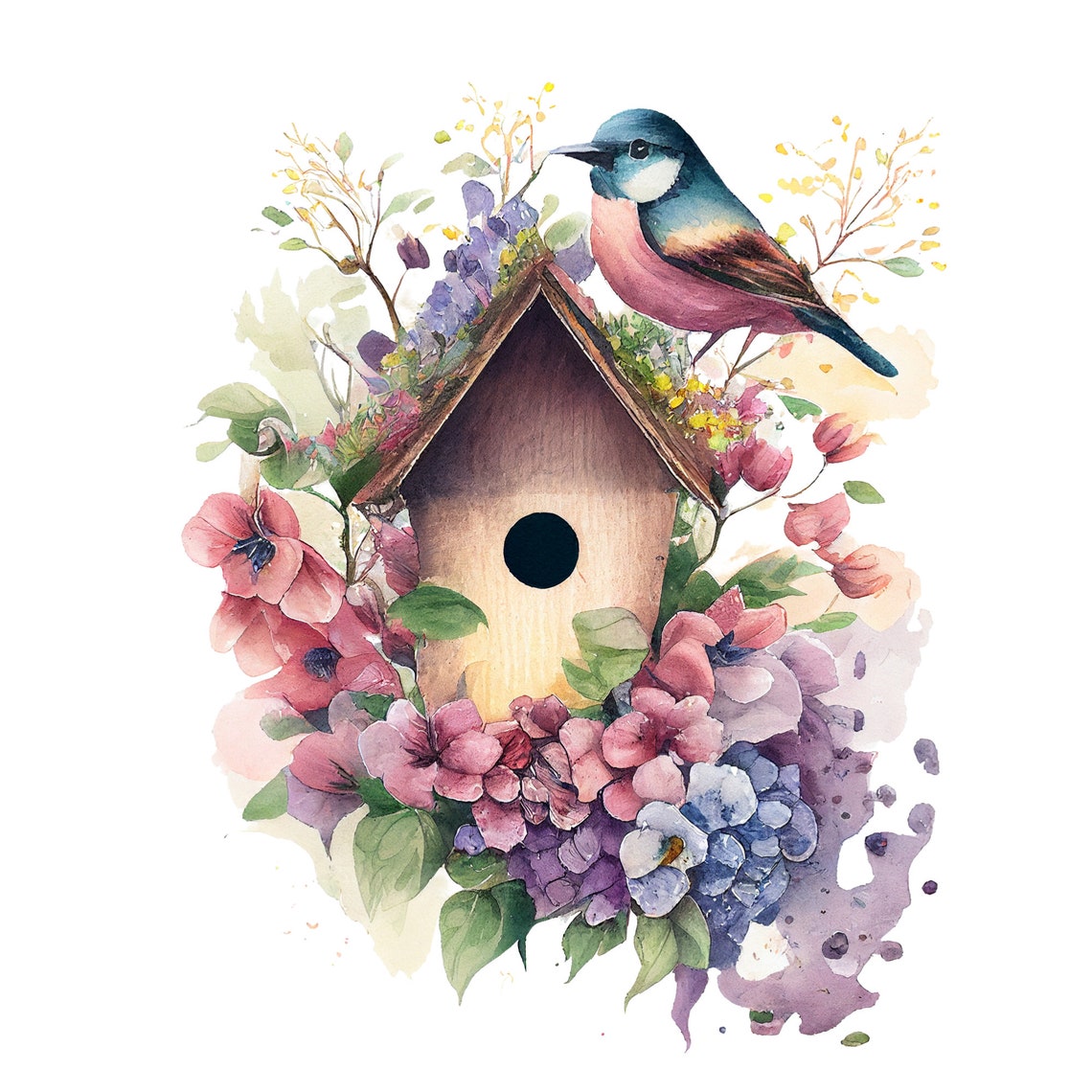 15 Watercolor Bird Houses Clipart, High Quality Transparent PNG ...