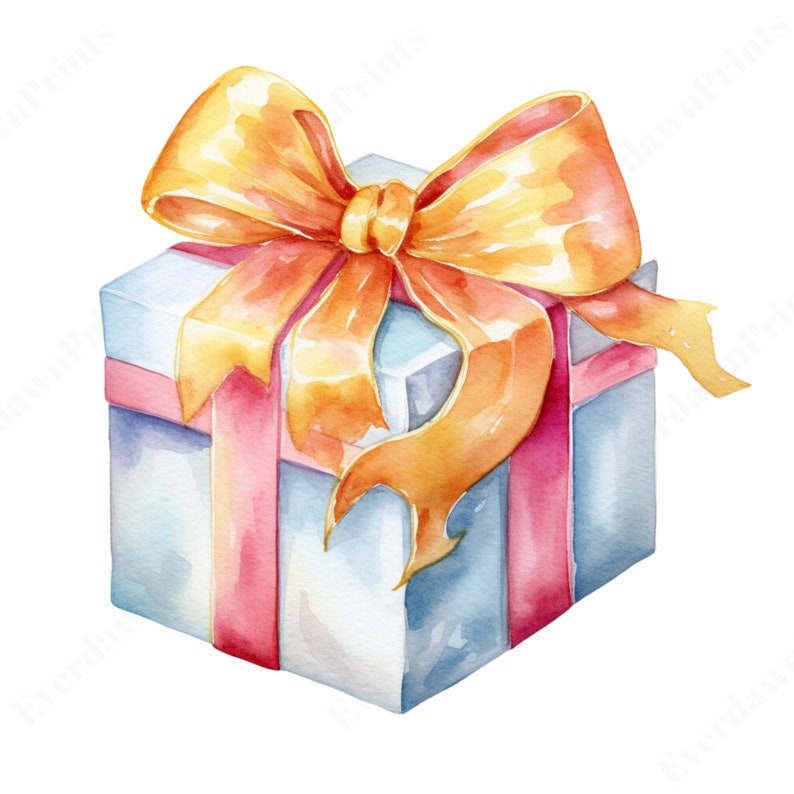 32 Christmas Presents Watercolor Clipart, Transparent PNG, Present ...