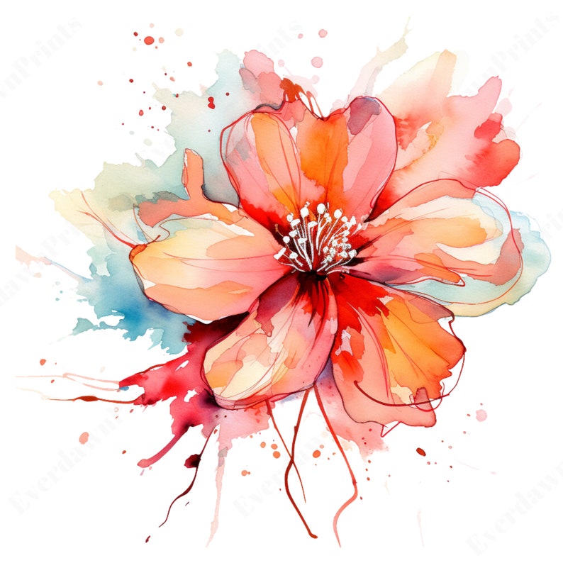 28 Watercolor Abstract Flowers Clipart, High Quality Transparent PNG ...