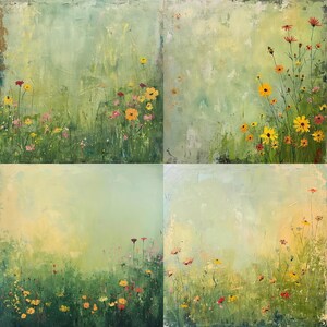 32 Wildflower Meadow Clipart, Digital Floral Art, Spring Flowers ...
