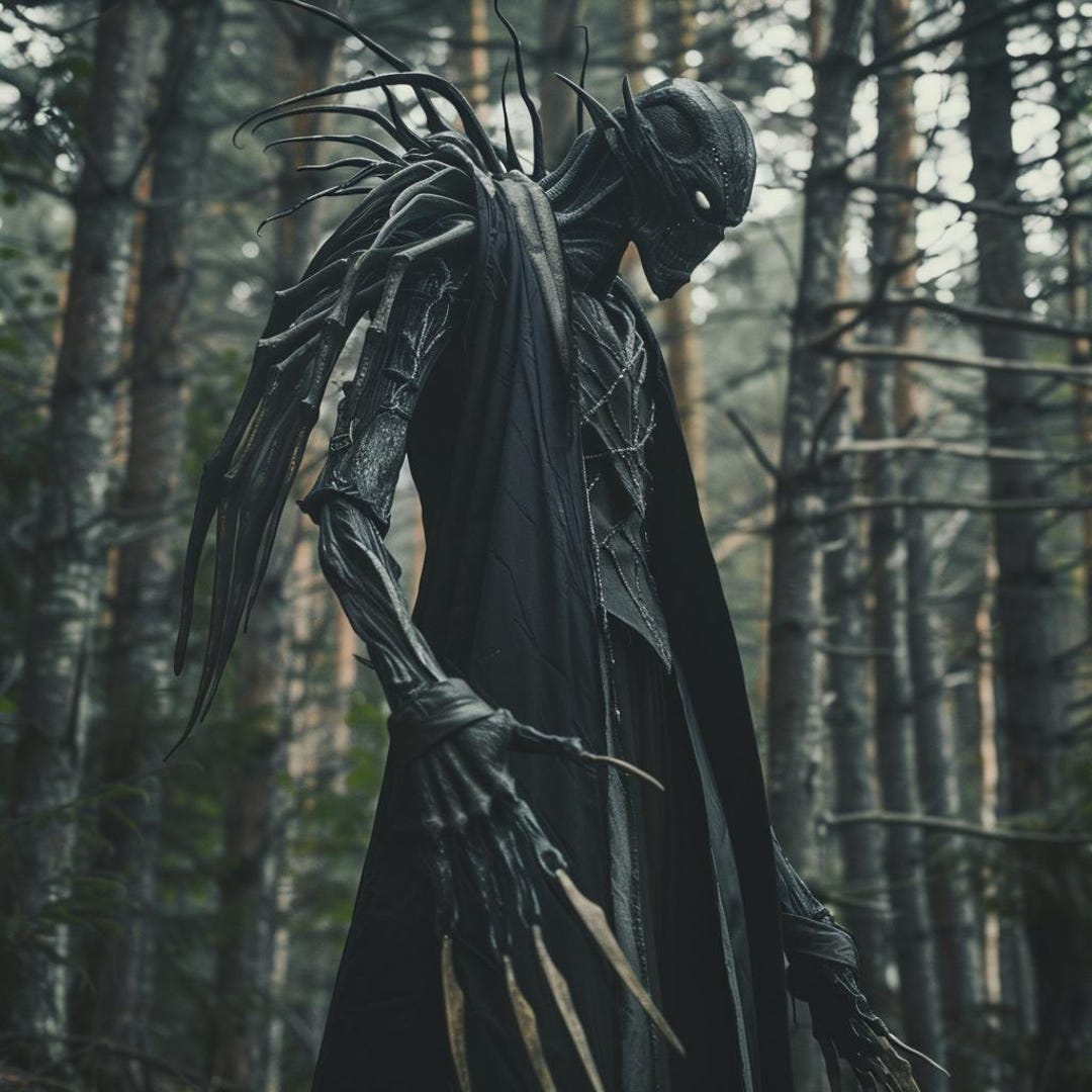 24 Haunted Forest Creature Clipart, Spooky Woods Skeleton Art, Eerie ...