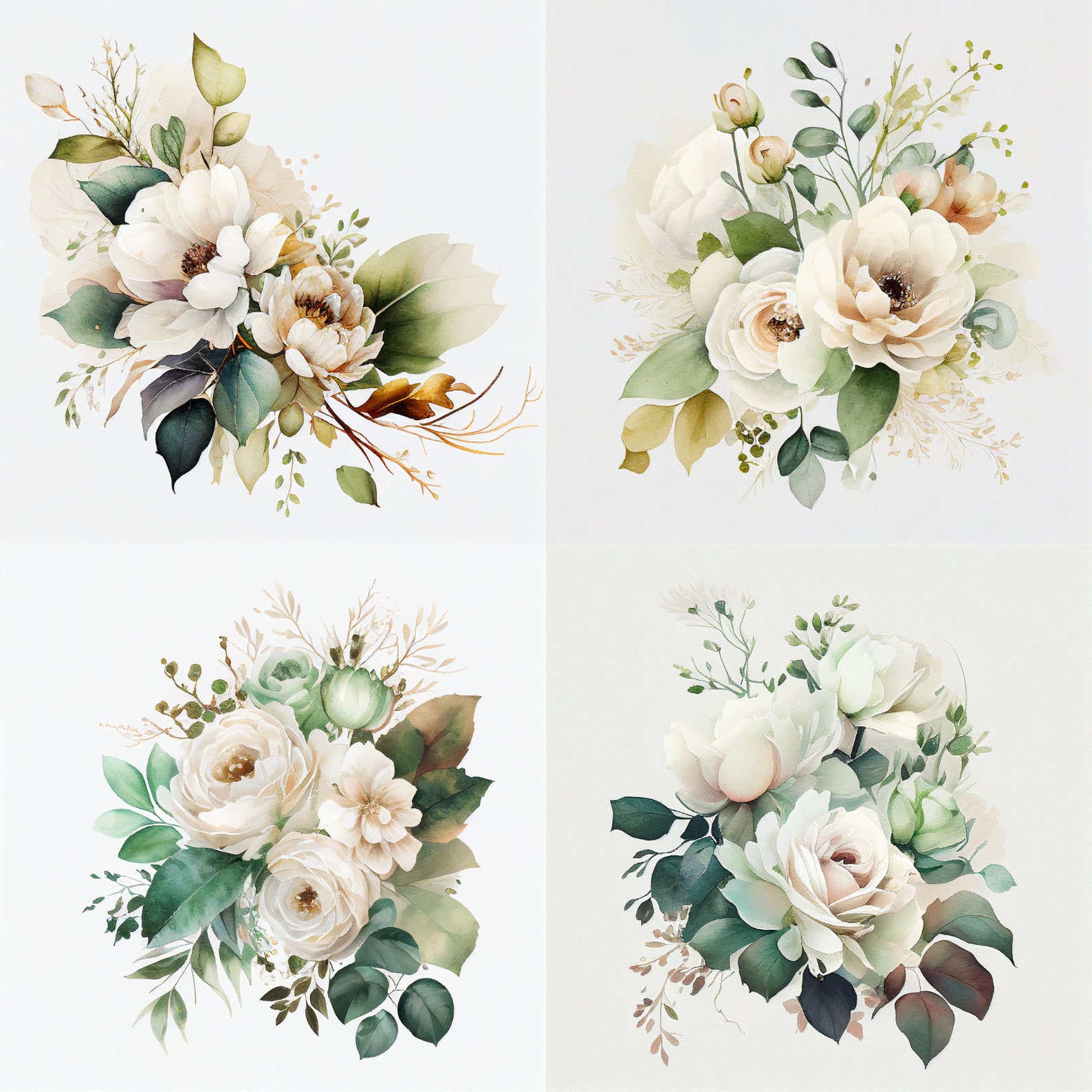 24 Wedding Flowers Clipart, High Quality Pngs, Nursery Art, Digital ...