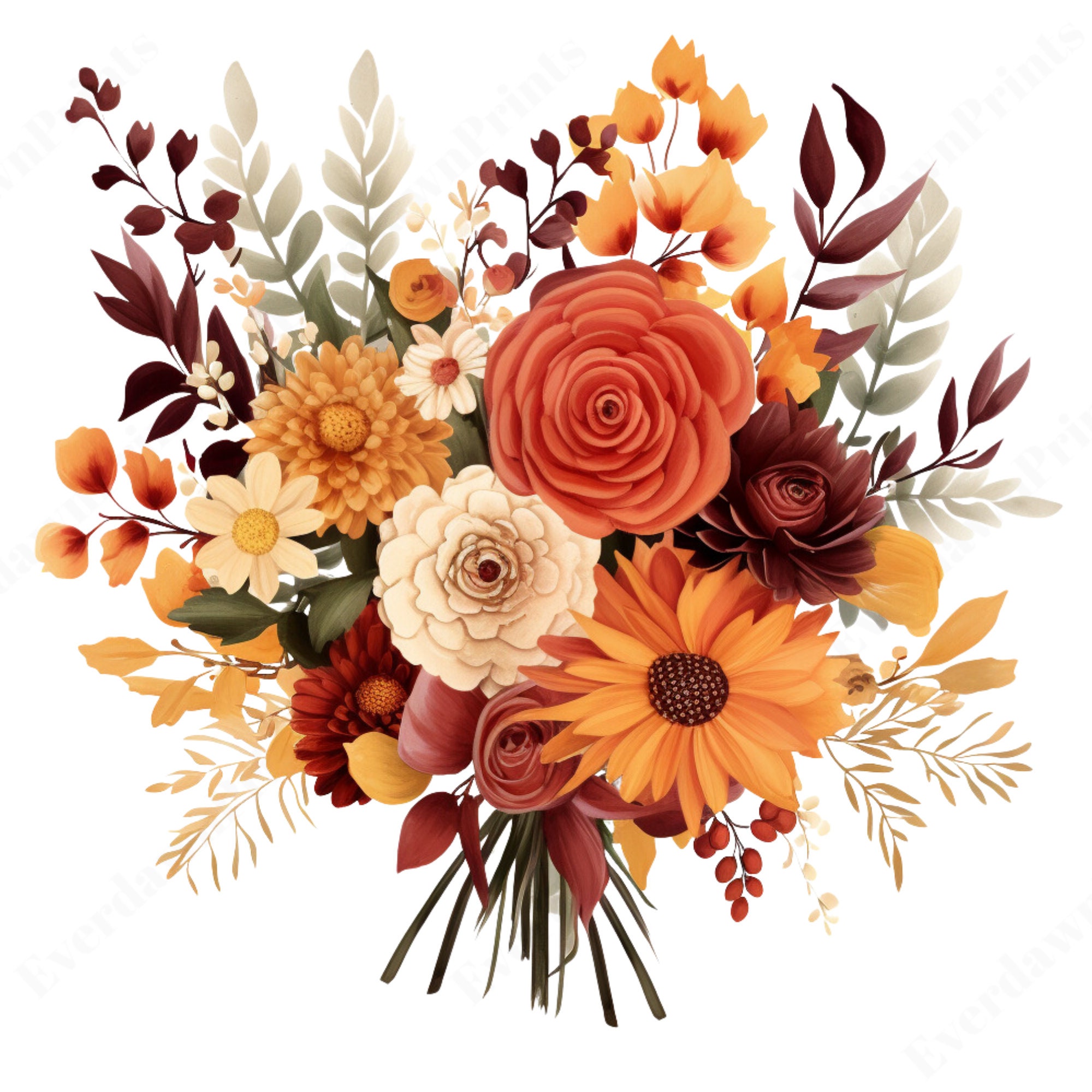 28 Autumn Floral Clipart, Autumn Bouquet, High Quality Transparent ...