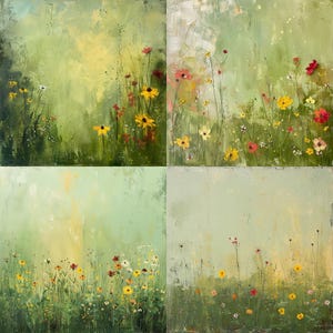 32 Wildflower Meadow Clipart, Digital Floral Art, Spring Flowers ...