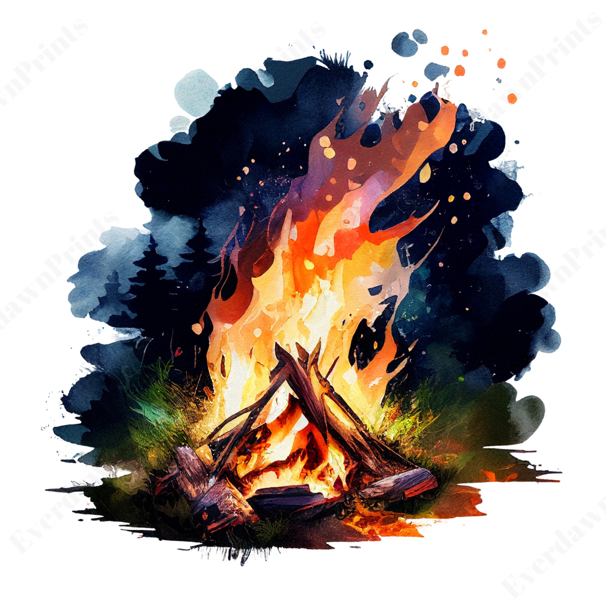 25 Watercolor Campfire Clipart, High Quality Transparent PNG ...