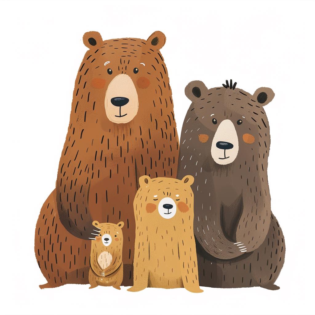 24 Bear Family Clipart, Cute Animal Graphics, Mother Bear, Baby Bears ...