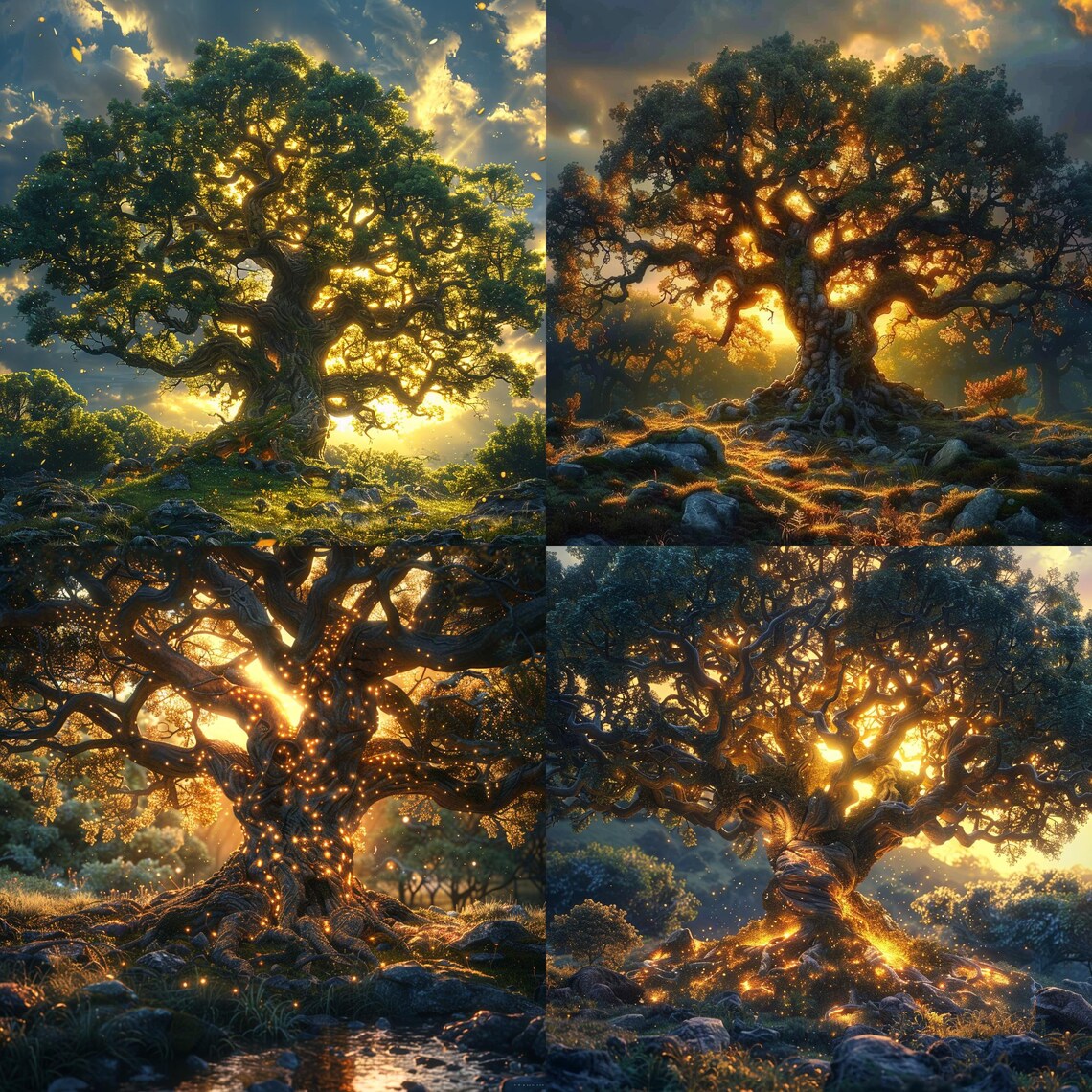 24 Enchanted Fairy Tale Tree Clipart, Magical Tree Illustration Digital ...