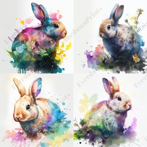 31 Easter Bunny Clipart, High Quality Watercolor Pngs, Nursery Art ...