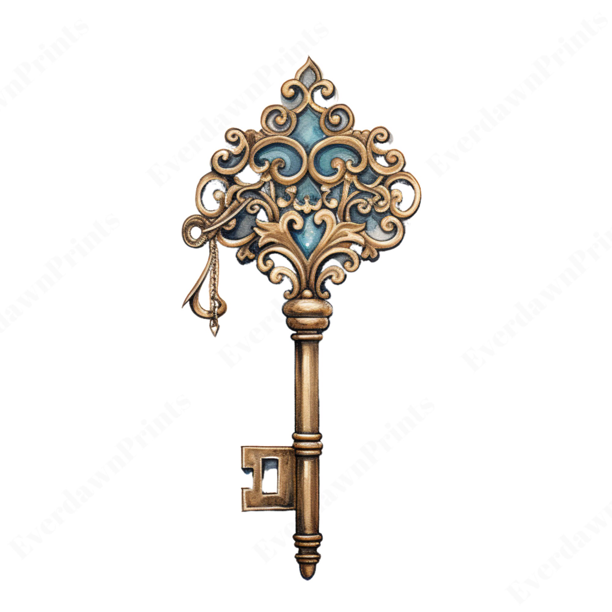 17 Watercolor Vintage Key Clipart, Transparent PNG, Vintage Clipart ...