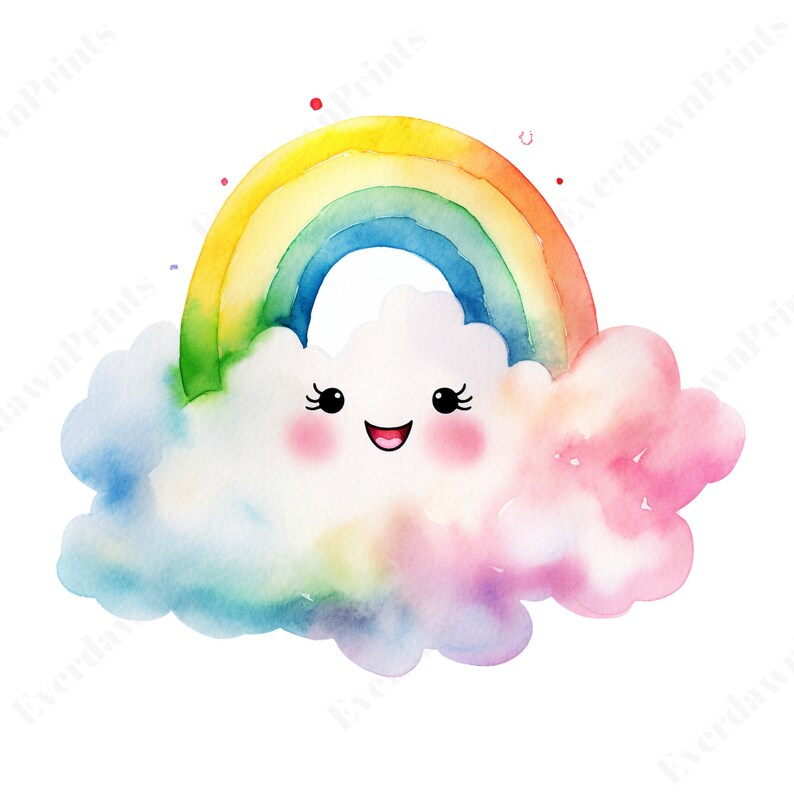 15 Happy Cloud Clipart, High Quality Transparent PNG, Watercolor, Card ...