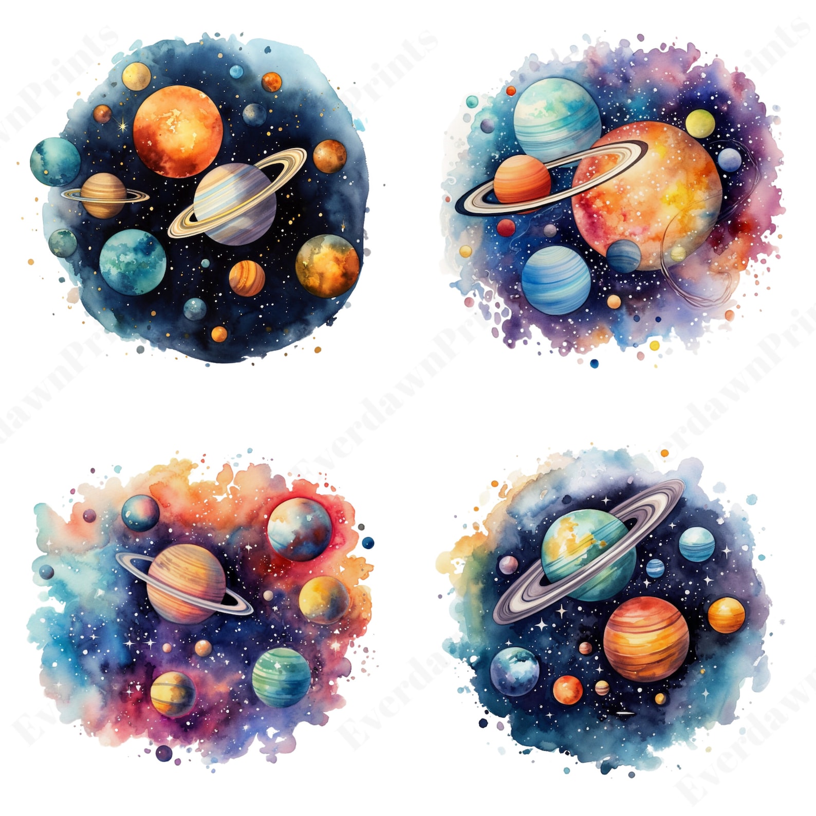 19 Outer Space Clipart Set, High Quality Transparent PNG Planets ...