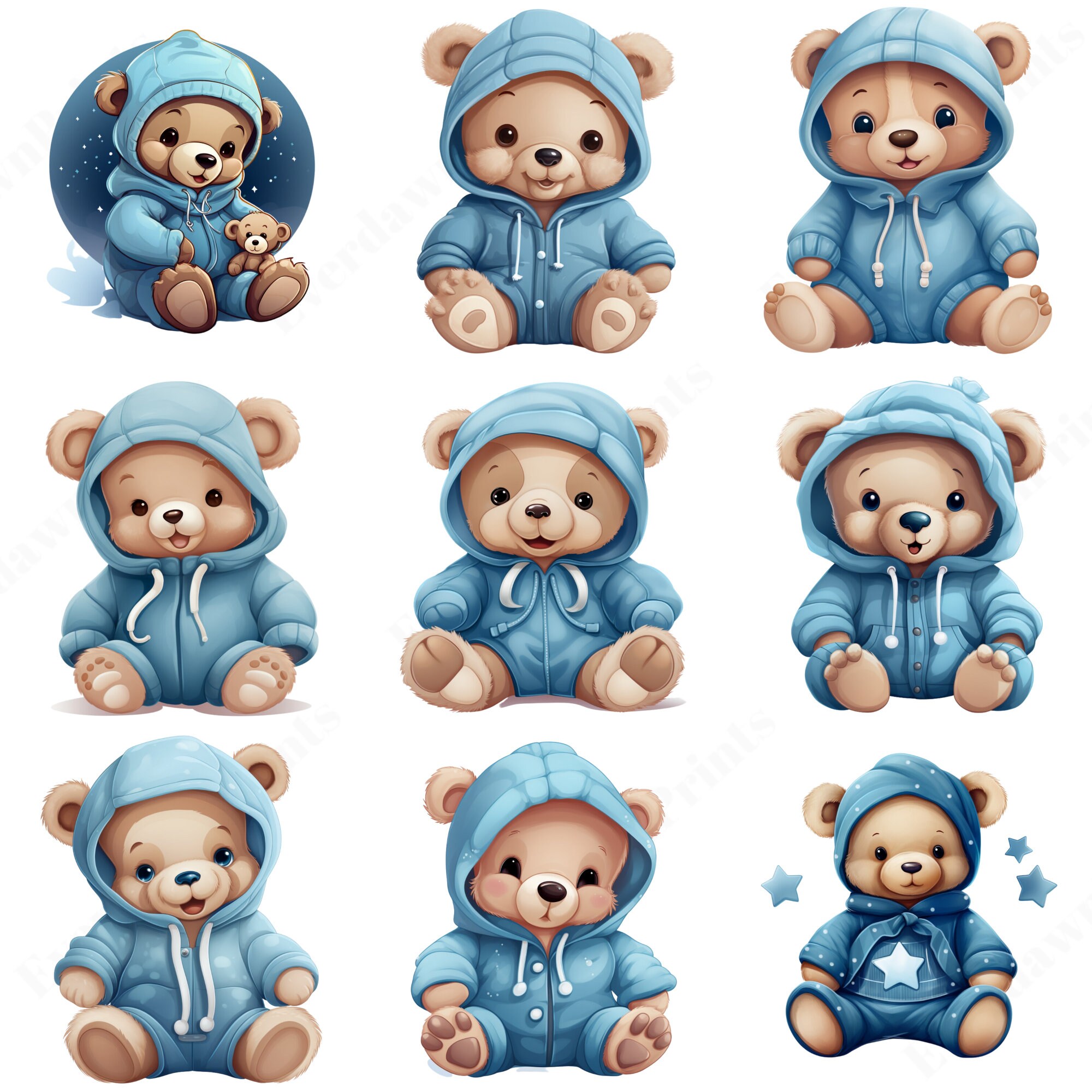 29 Watercolor Teddy Bear Hoodie Clipart, Teddy Bear Clipart ...