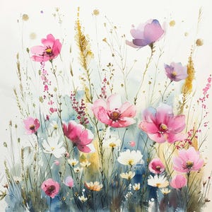 Watercolor Wildflower Clipart Set, Floral Illustration (digital ...