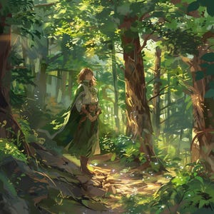 48 Mystic Forest Elf Clipart, Enchanted Woodland Scenery Art, Fantasy ...