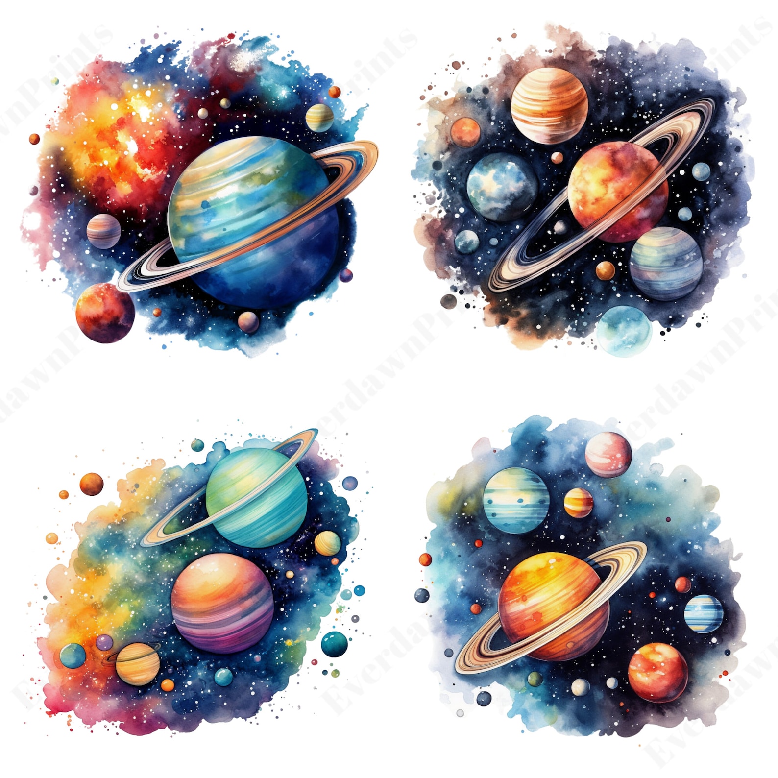 19 Outer Space Clipart Set, High Quality Transparent PNG Planets ...