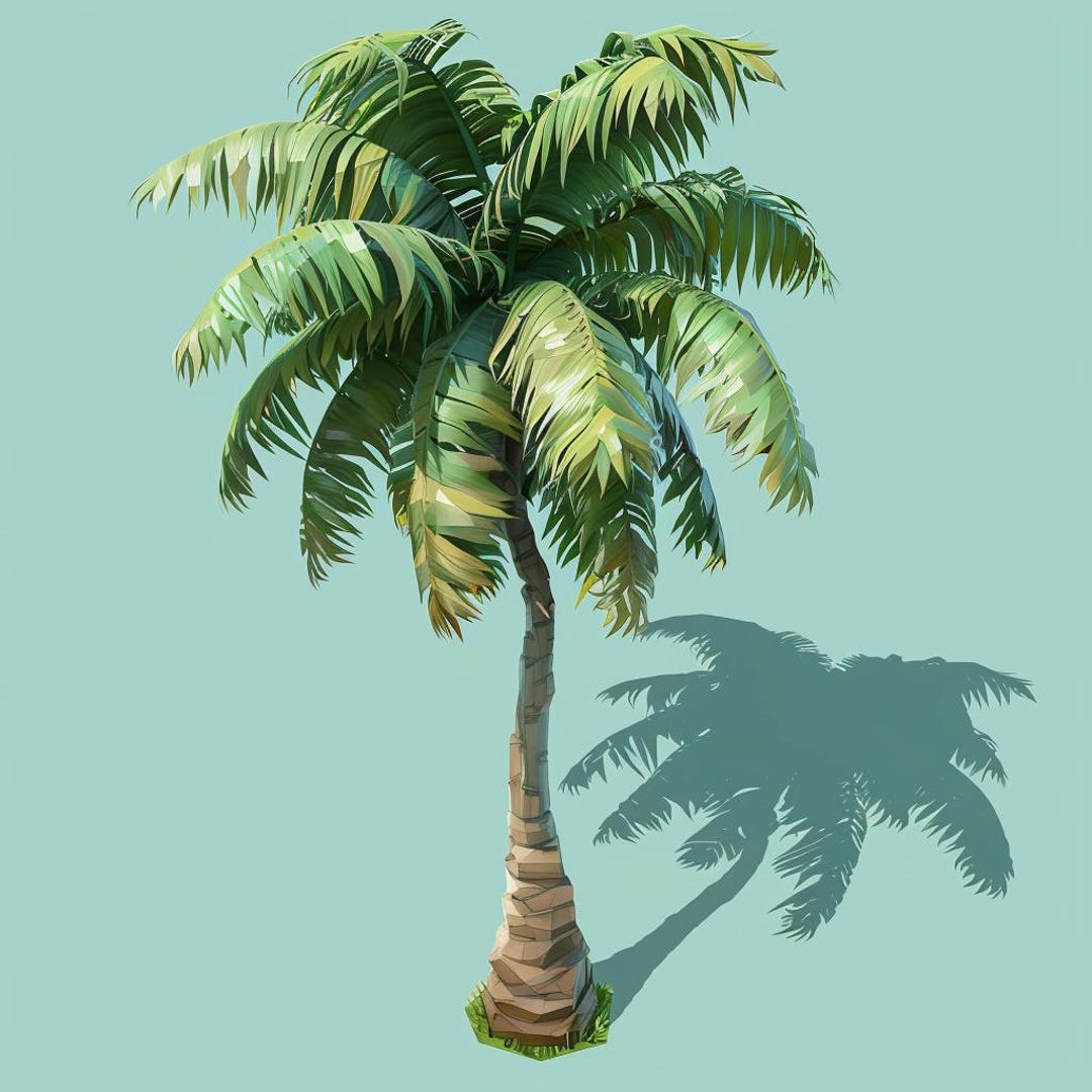 24 Tropical Palm Tree Clipart, Summer Beach Palm Tree Illustration ...